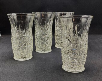 Pressed Glass Water Tumblers - Etsy
