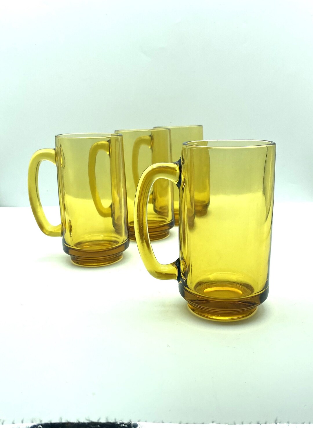 Vintage Amber Glass Root Beer Mugs, Set of 4 - Etsy
