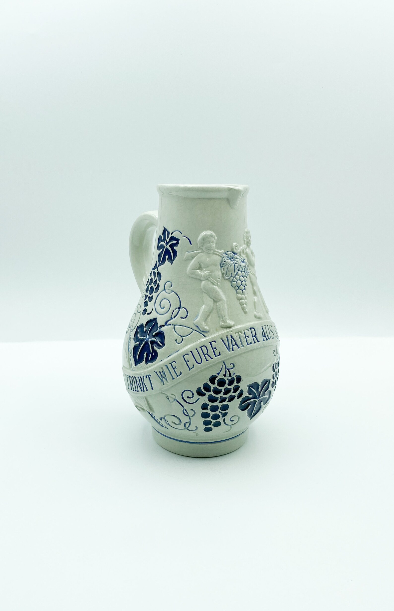 Wick-werke German Stoneware Wine Pitcher Trinkt Wie Eure - Etsy