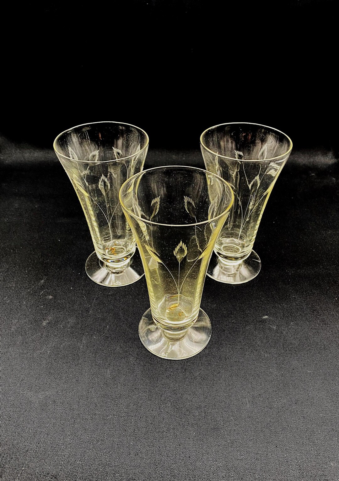 Vintage Optic Cut Glass Iced Tea Glasses, Set of 3 - Etsy
