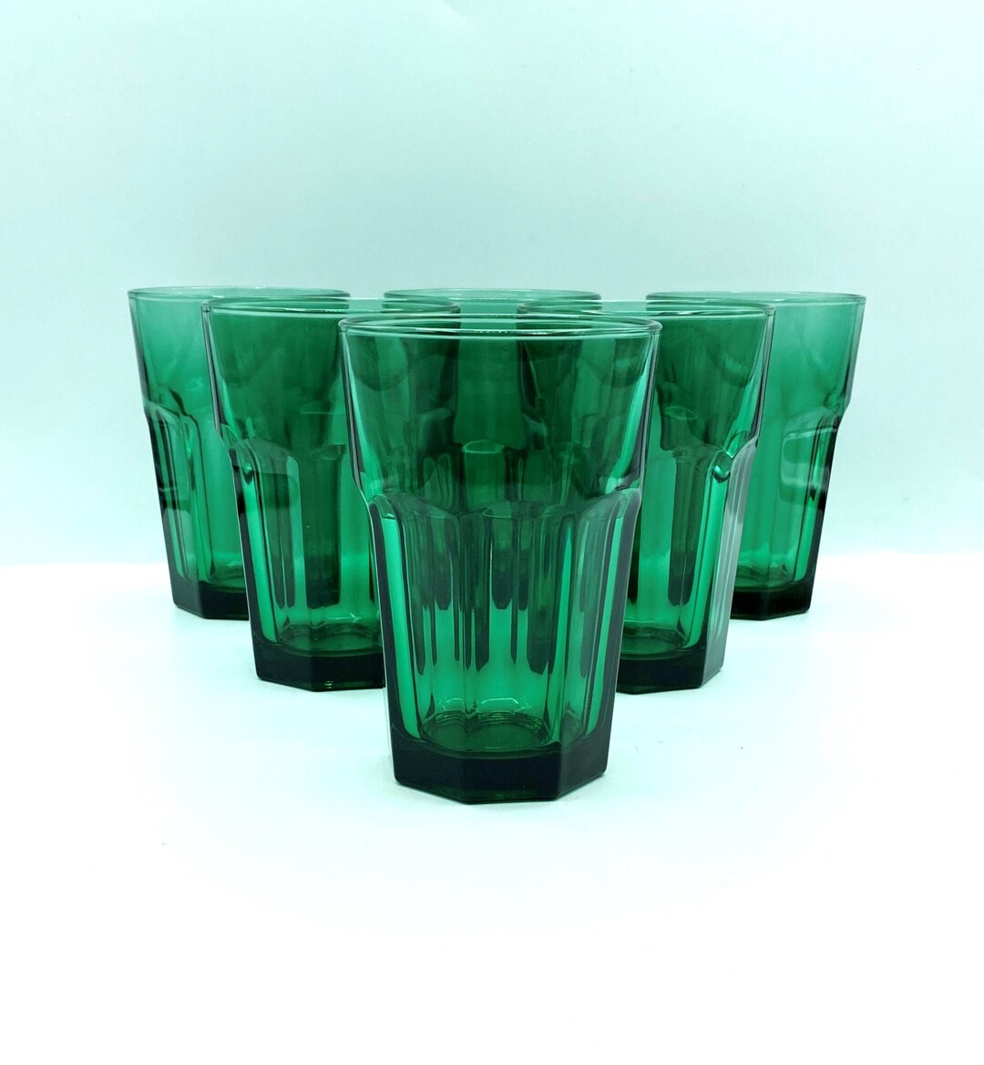 Vintage Libbey Gibraltar Green Water Tumblers, Set of 6 - Etsy