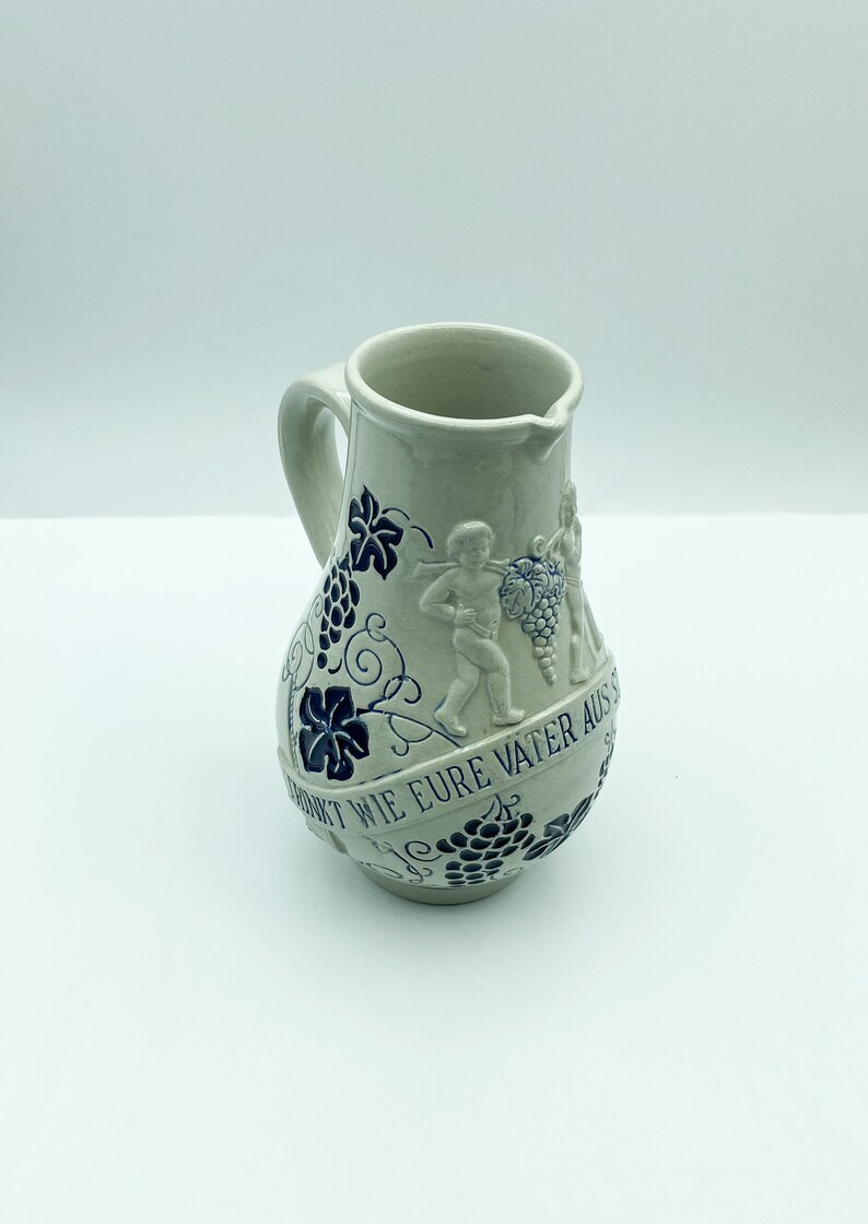 Wick-werke German Stoneware Wine Pitcher Trinkt Wie Eure - Etsy