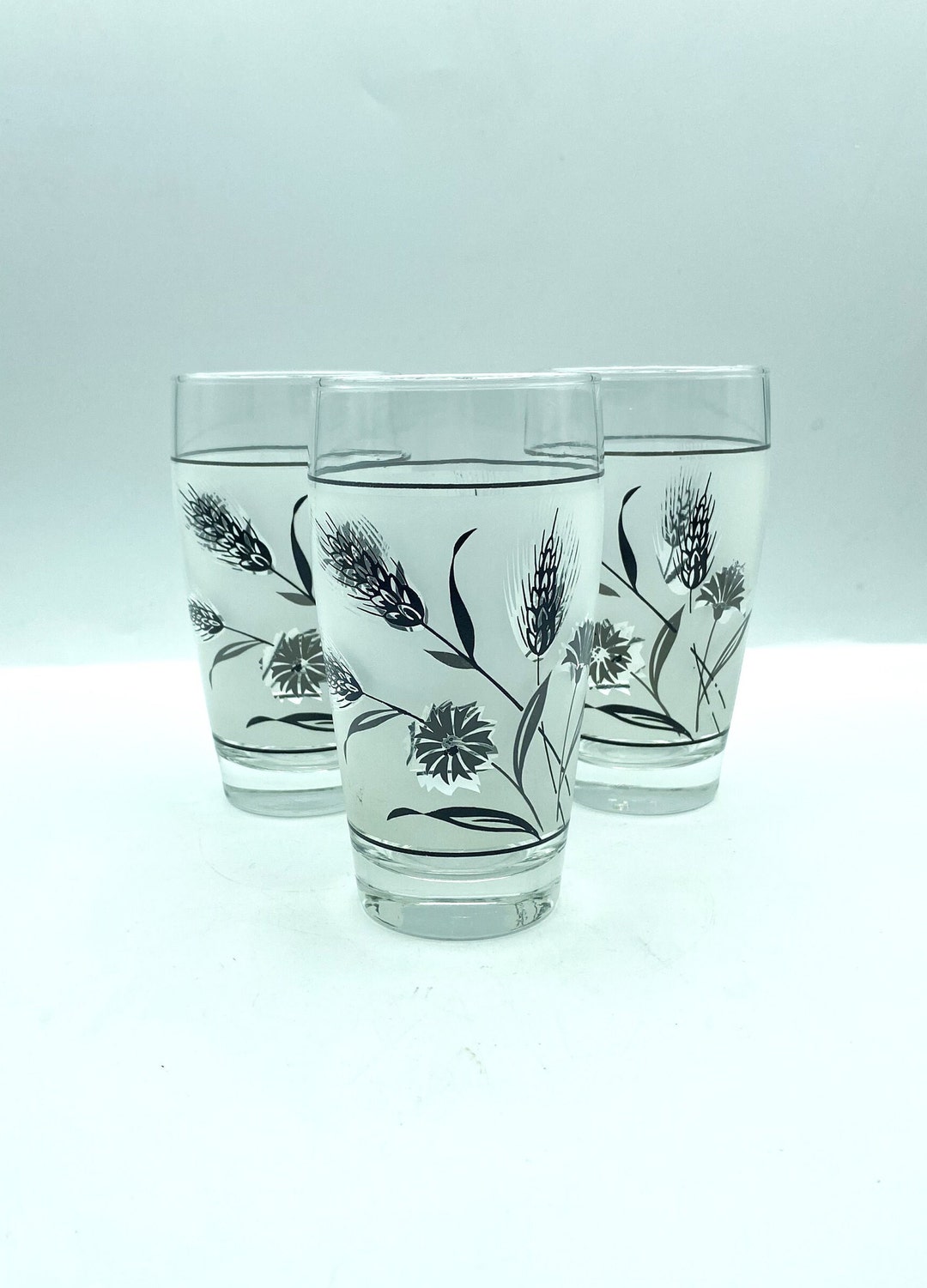 Vintage Libbey Silver Wheat Tumblers, Set of 3 - Etsy
