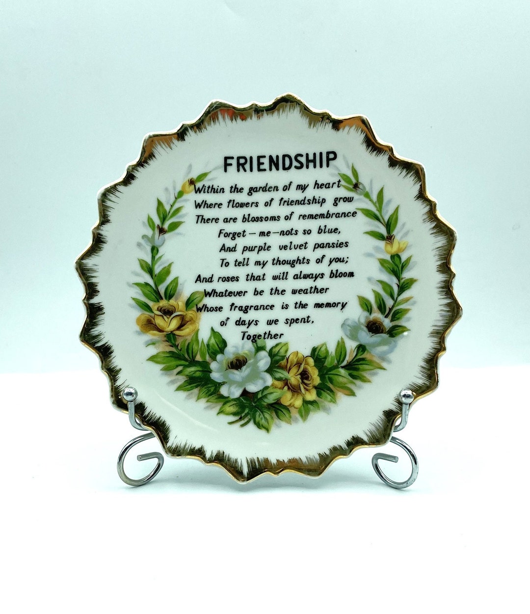 Vintage Friendship Plate with Gold Trim, Collectible Wall Plate - Etsy.de