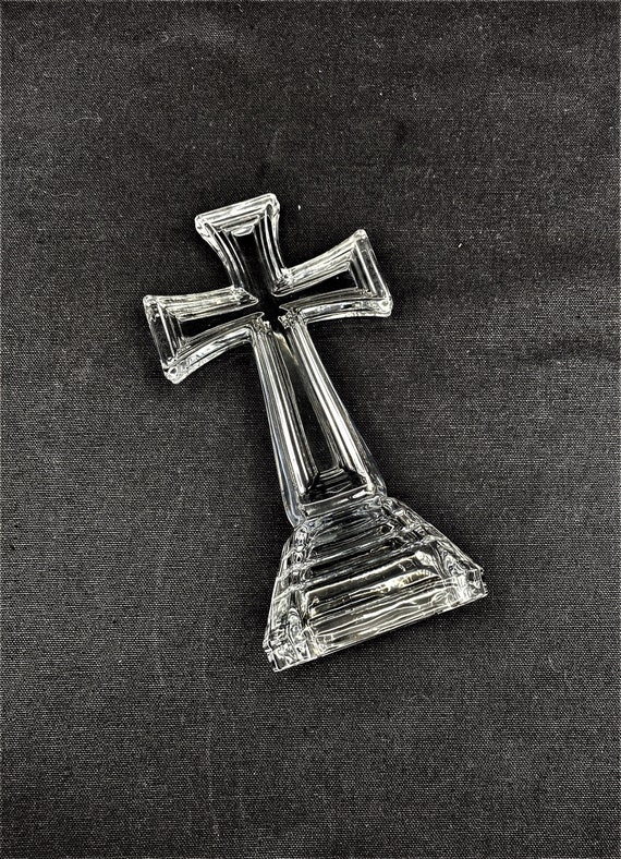 Vintage Holy Cross Glass Sculpture Art Objects Sculpture etna.com.pe