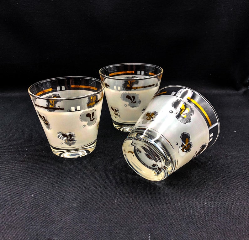 Frosted Glass Gold Quotation Mark Old Fashioned Glasses Set | Etsy