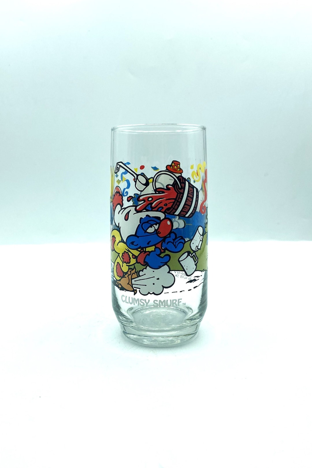 Vintage 1983 Hardee's Clumsy Smurf Promotional Glass - Etsy