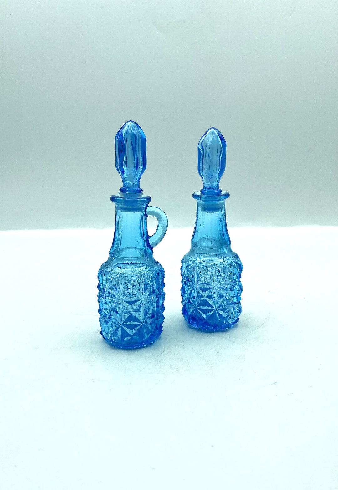 Vintage Peacock Blue Mini Cruet Set - Etsy