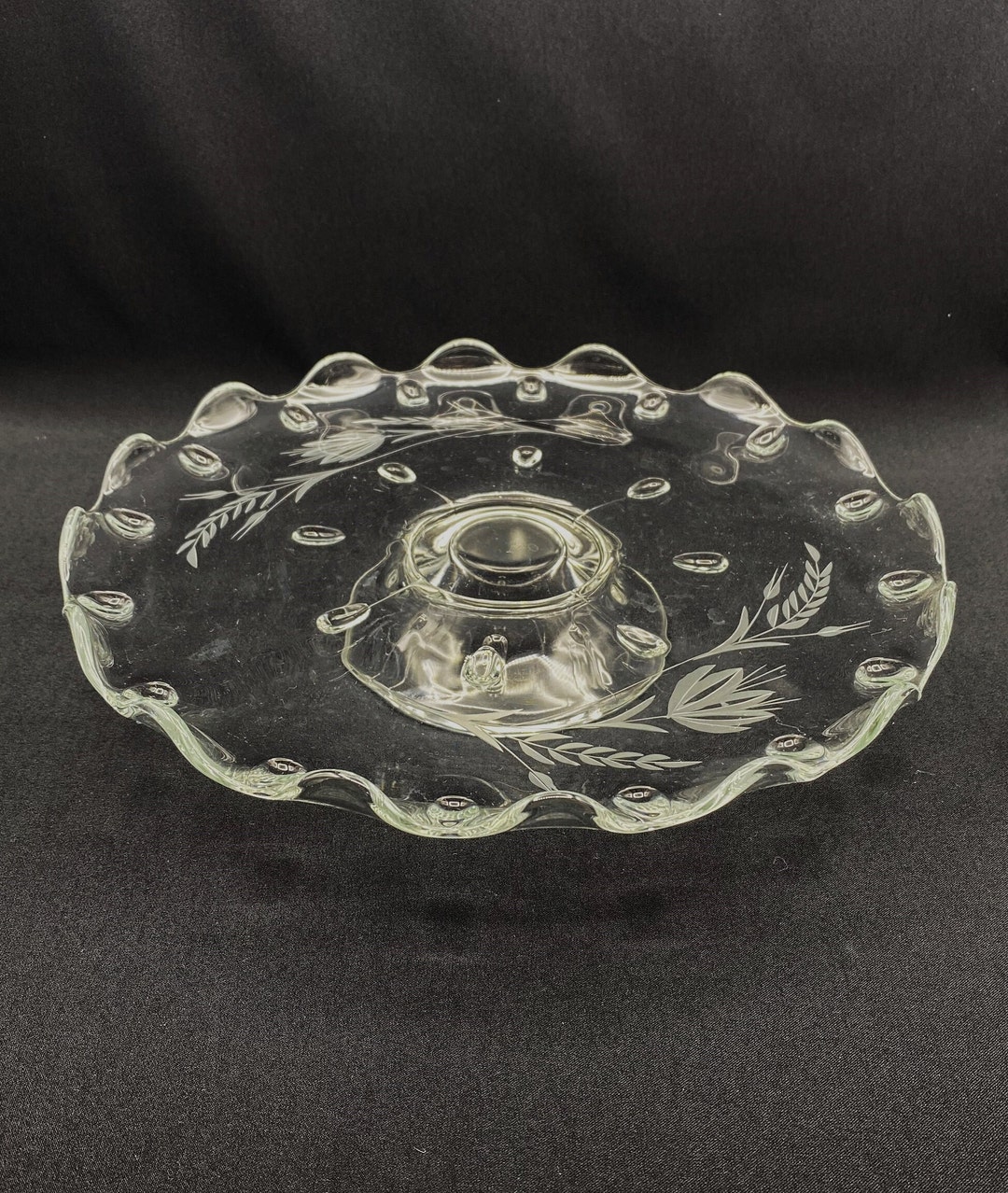 Vintage Indiana Glass Teardrop Low Cake Stand - Etsy