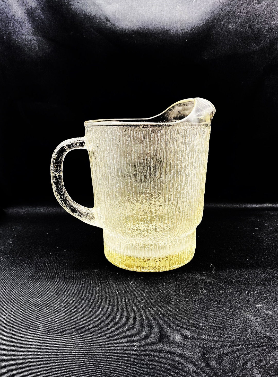 Indiana Glass Crystal Ice Water Pitcher, Textured Glass Tree Bark ...