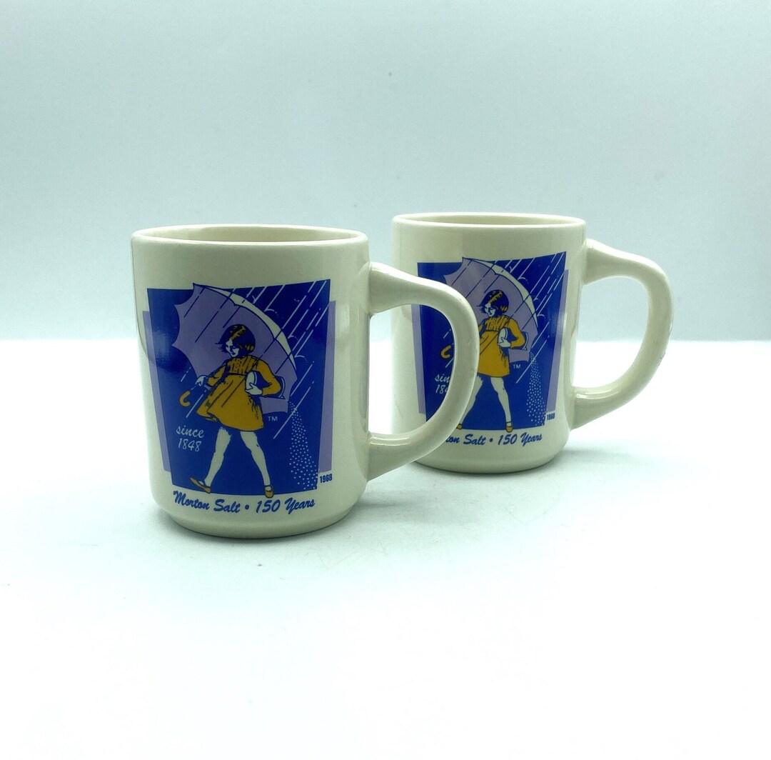 Vintage Morton Salt 150th Anniversary Mugs, Set of 2 - Etsy