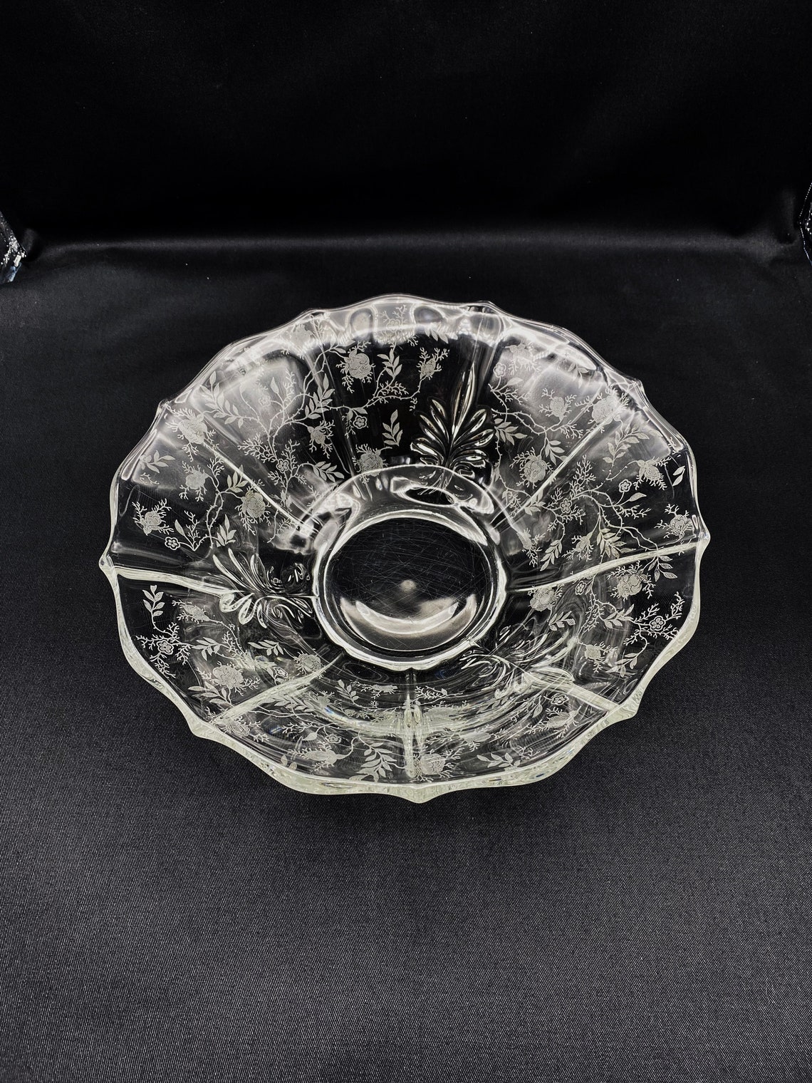 Vintage Fostoria Etched Chintz Baroque Flared Centerpiece Bowl - Etsy