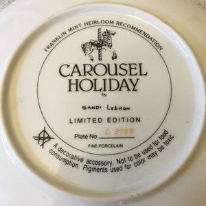 Franklin Mint Collectors Plate Carousel Holiday | Etsy