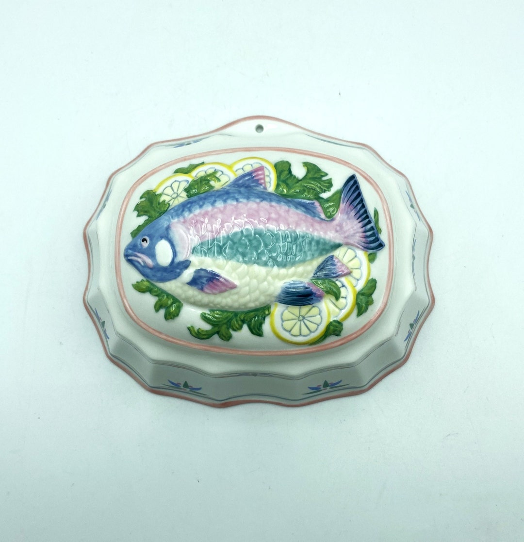 Vintage Le Cordon Blue Ceramic Fish & Lemon Jello Mold, the Franklin ...