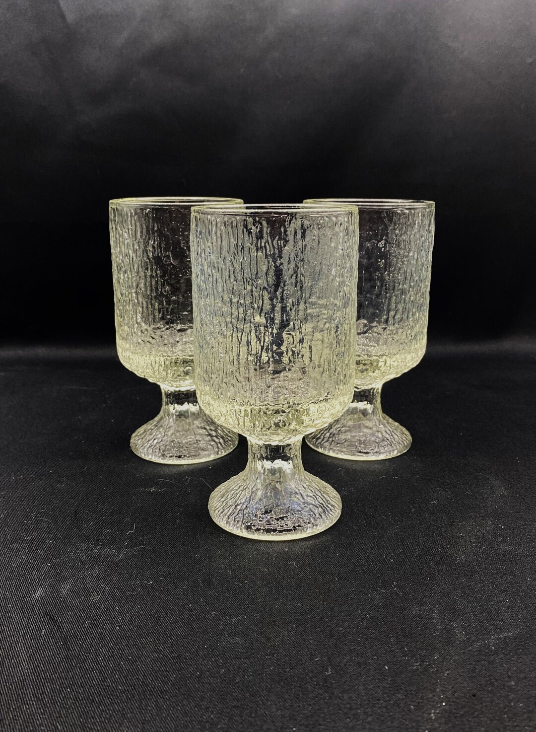 Vintage Indiana Glass Crystal Ice Water Goblets, Set of 3 - Etsy