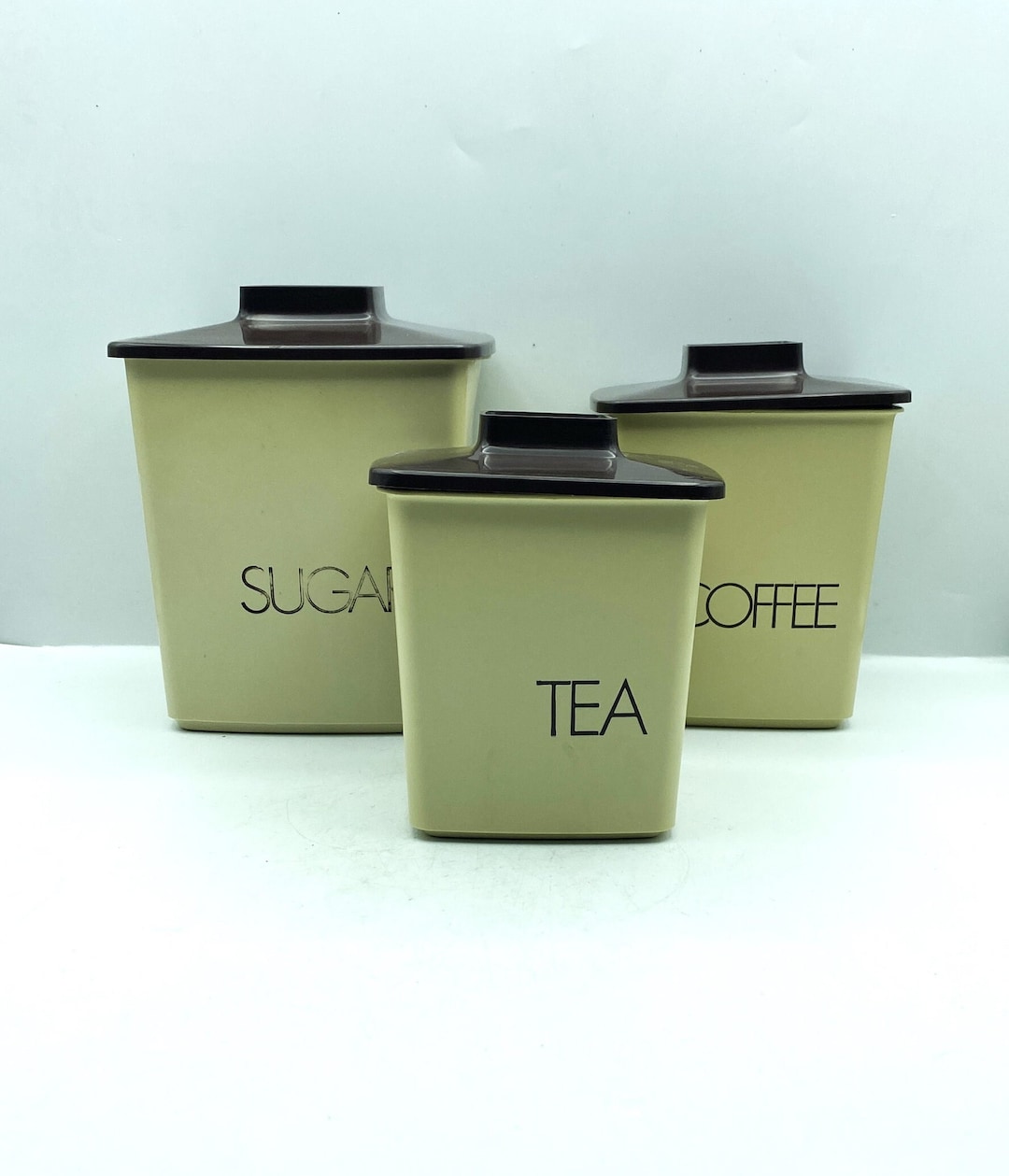 Vintage Retro Brown and Tan Canister Set, Nesting Canisters - Etsy