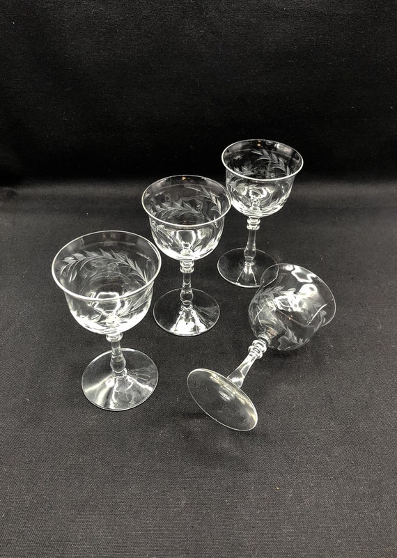 Antique Cut Glass Wine Glasses