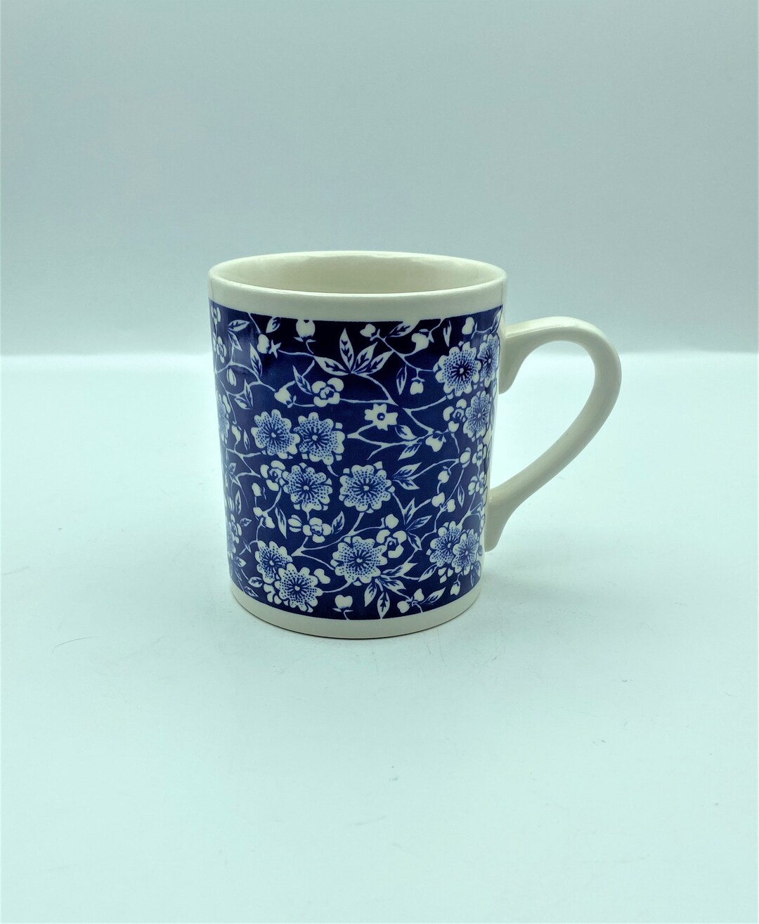 Vintage Queens China Calico Blue Coffee Mug - Etsy