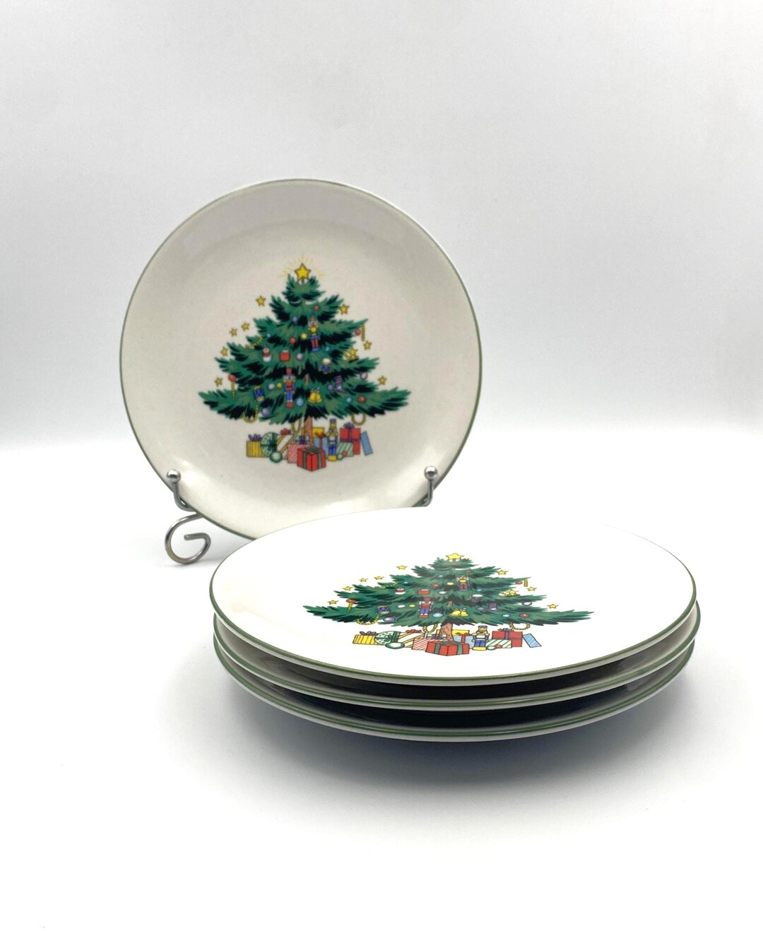 Vintage GEI Designs Christmas Tree Dessert Plates, Set of 4 - Etsy