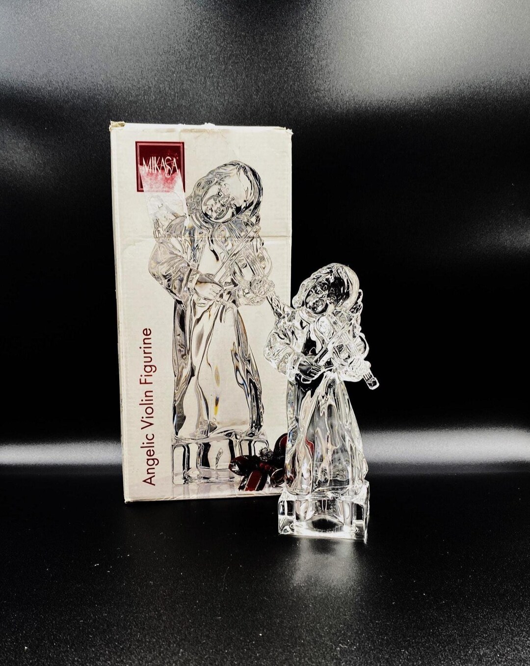 Vintage Mikasa Crystal Angelic Violin Figurine, Herald Collection - Etsy