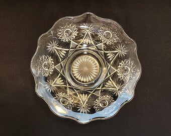 Vintage Pressed Glass Star of David Pattern Large Bowl - Etsy