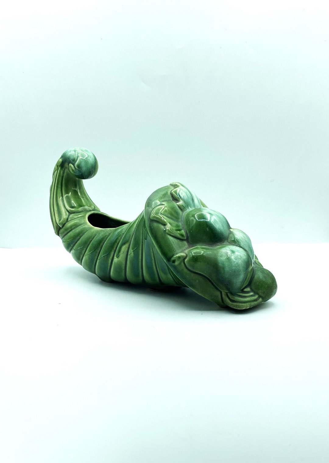 Vintage Green Fruit Cornucopia Planter - Etsy
