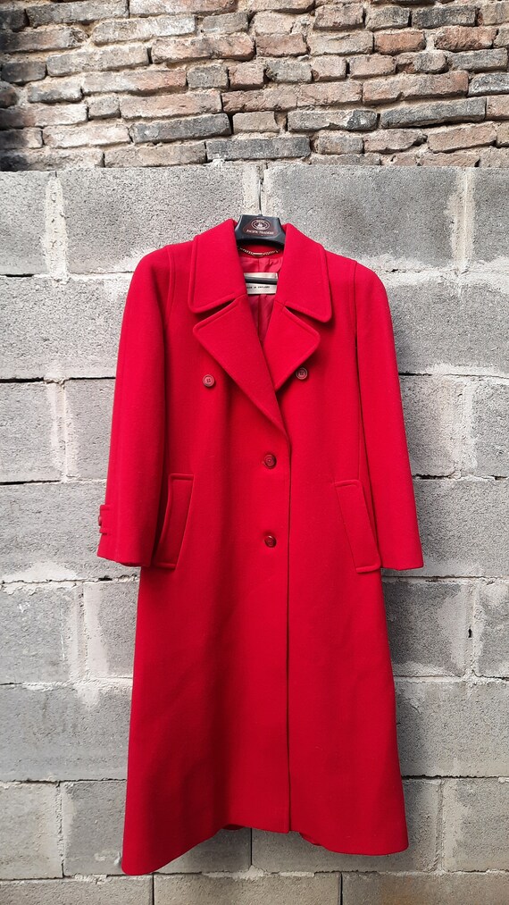 Stunning Vintage Windsmoor Long Red Wool Coat Classic… - Gem