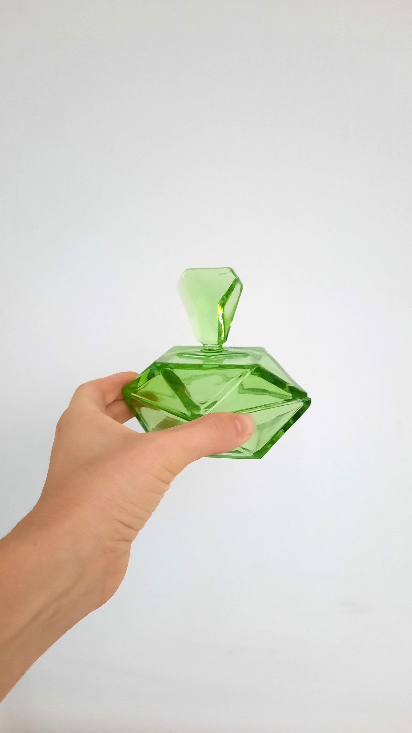 Vintage Rare Green Crystal Vanity Set Echt Kristall German - Etsy