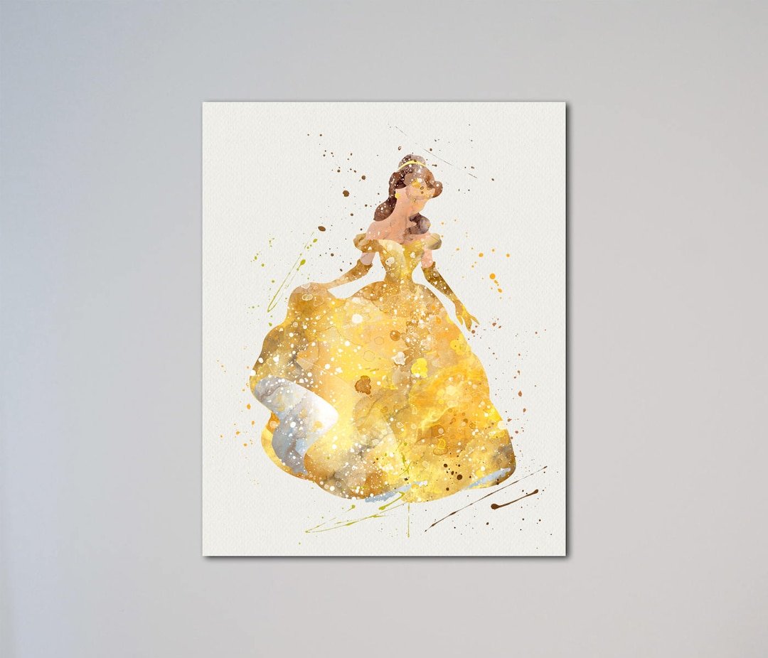 Belle Poster Beauty and the Beast Art Print Watercolor Art Decor ...
