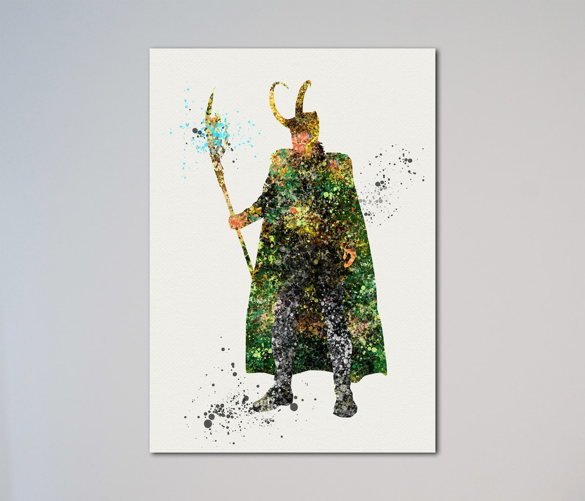 Loki Poster Avengers Thor Watercolor Print the Avengers | Etsy