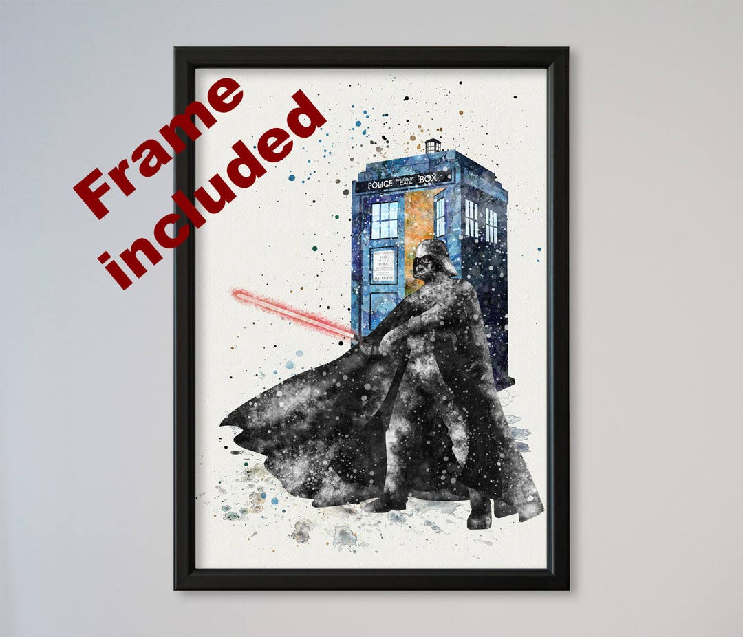 Star Wars Tardis Darth Vader Poster Watercolor Print Star Wars - Etsy