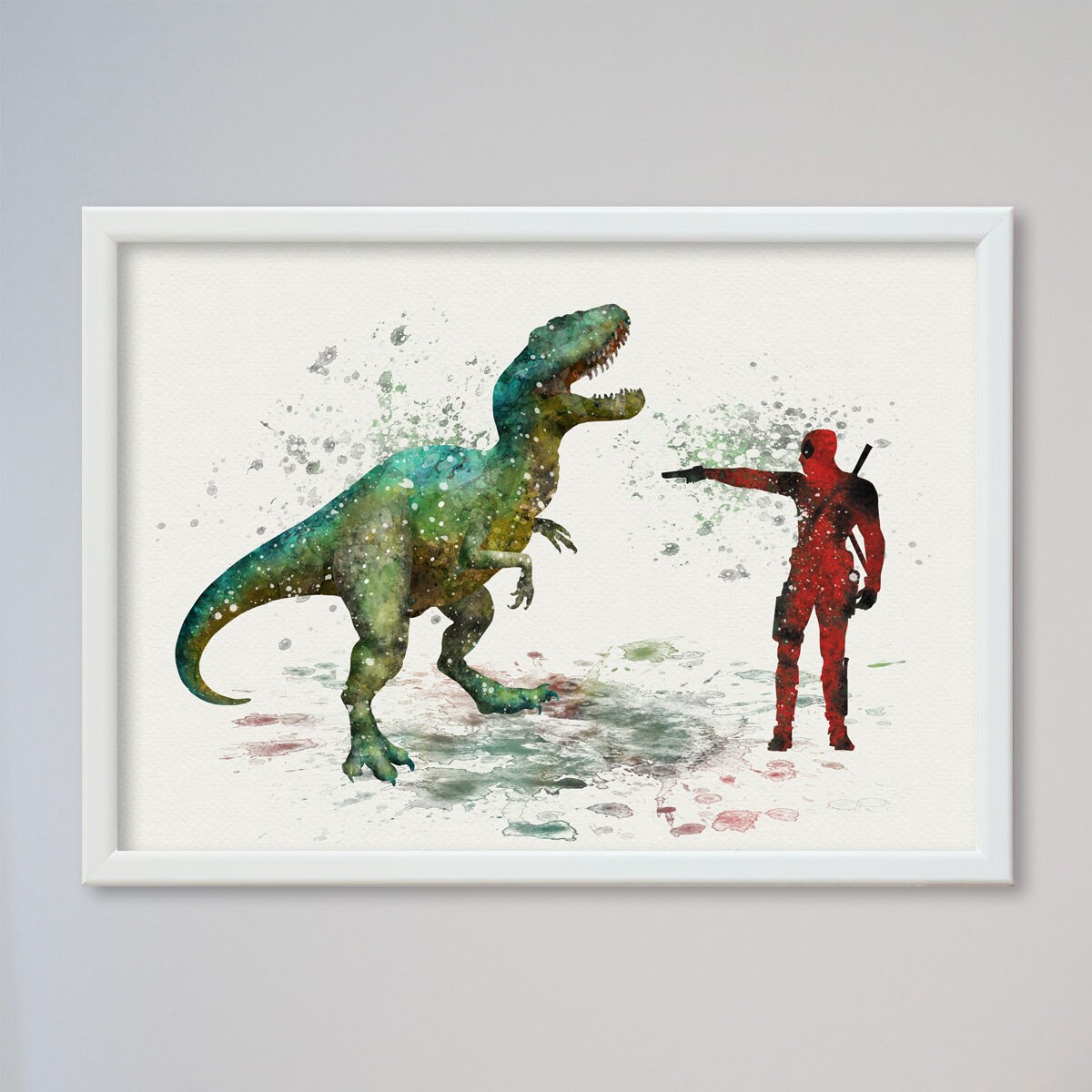 Deadpool vs Dinosaur T. Rex Tyrannosaurus versus Wade Wilson | Etsy