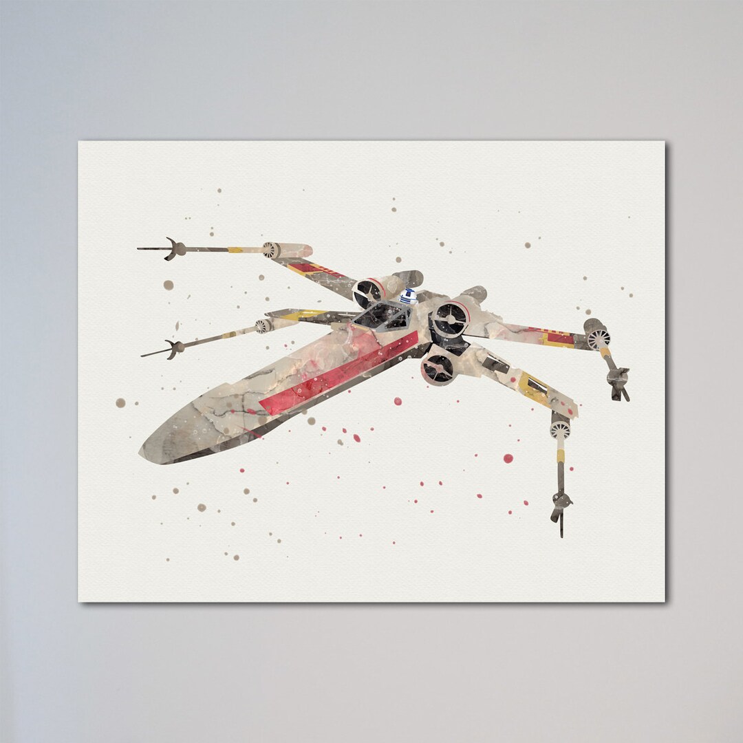 Star Wars X-wing Poster Star Wars Ship Rebel Watercolor Print - Etsy