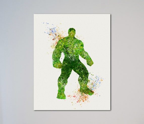 Hulk Poster Watercolor Print the Avengers the Incredible Hulk | Etsy