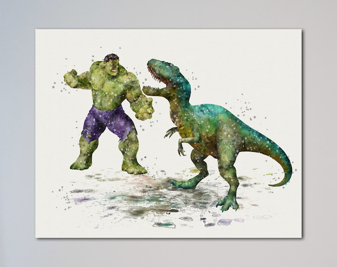 Spider-man Vs T. Rex Tyrannosaurus Poster or Canvas Picture Peter ...