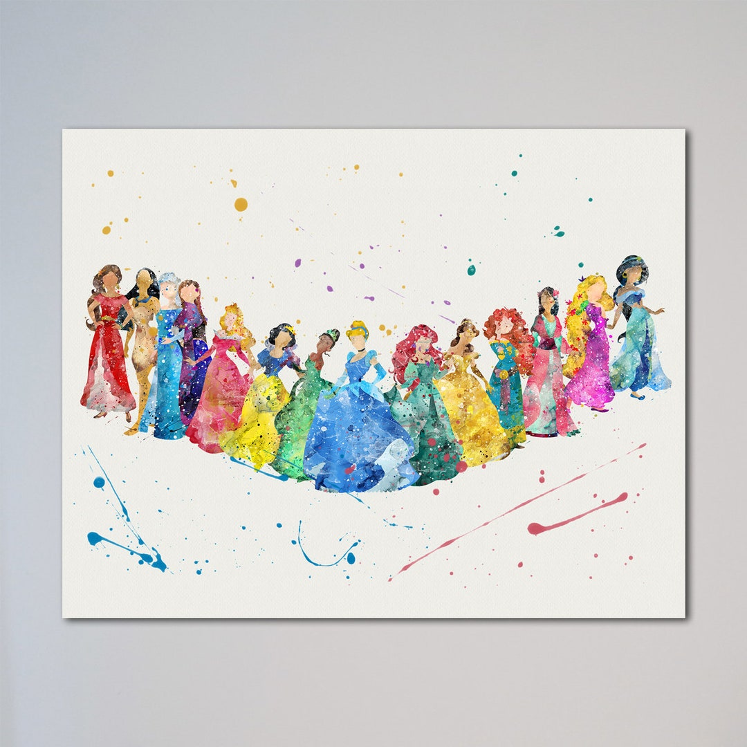 Princesses Ariel Belle Merida Mulan Rapunzel Jasmine Elena of Avalor ...