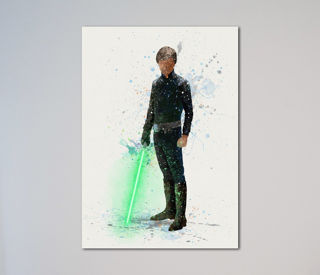 Luke Skywalker Jedi Master Poster Star Wars Watercolor Print Art ...