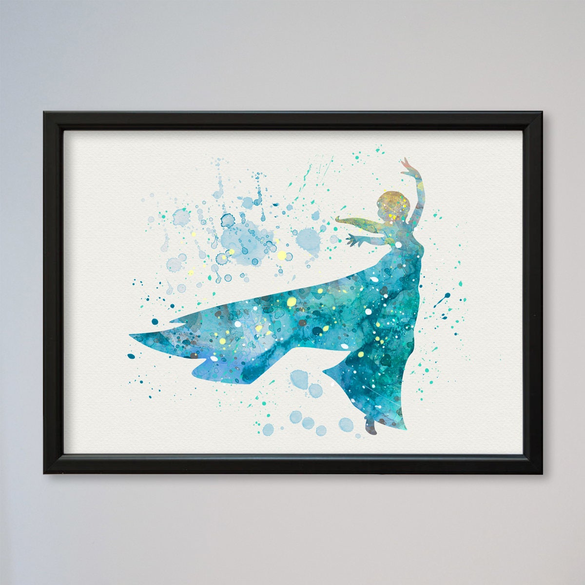 Frozen Elsa Art Print Watercolor Picture FRAMED Poster Ready | Etsy