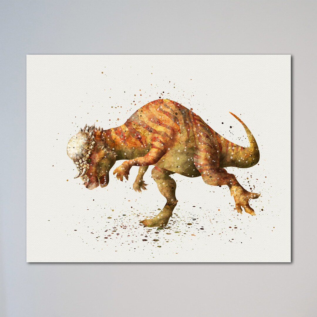 Pachycephalosaurus Picture Poster Print Art Painting Print Dinosaur ...