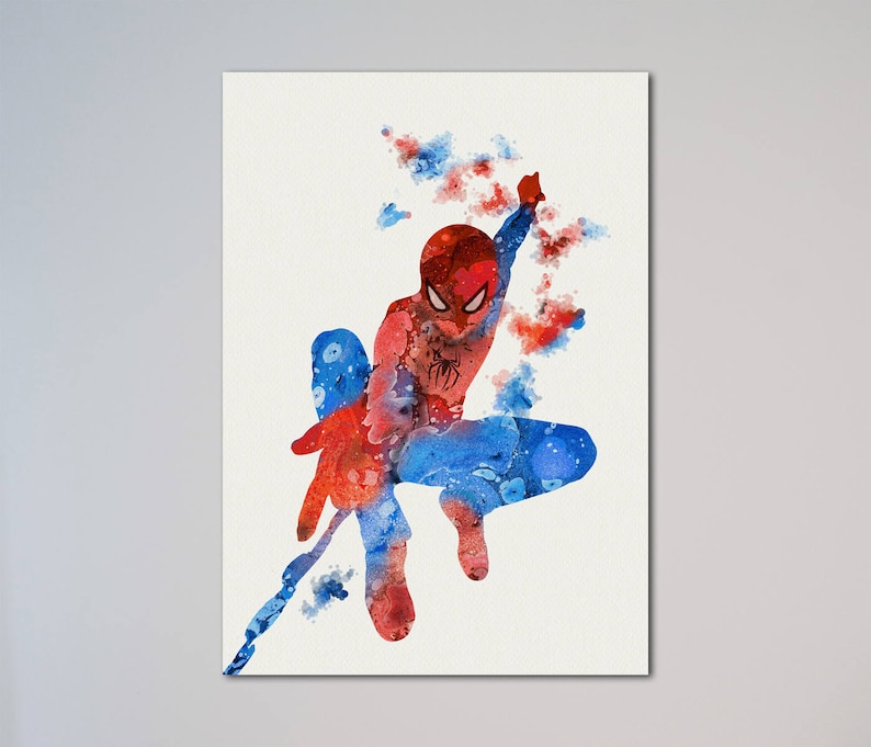 Spider-man Watercolor Print Poster - Etsy