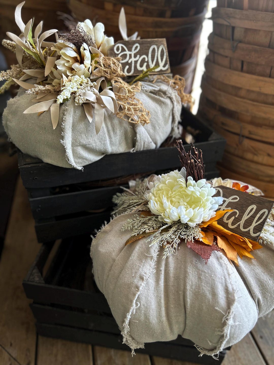 Large Handmade Pumpkin, Vintage Pumpkin, Rustic Pumpkin, Pumpkin ...