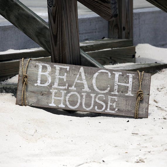 Beach Signs Beach House Decor Customizable Sign Rope Beach | Etsy