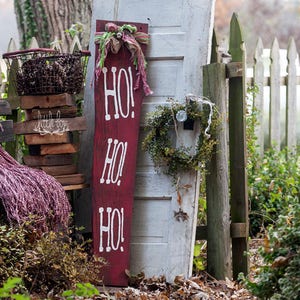 Vertical Porch Sign, Vertical Christmas Sign, Ho Ho Ho - Etsy