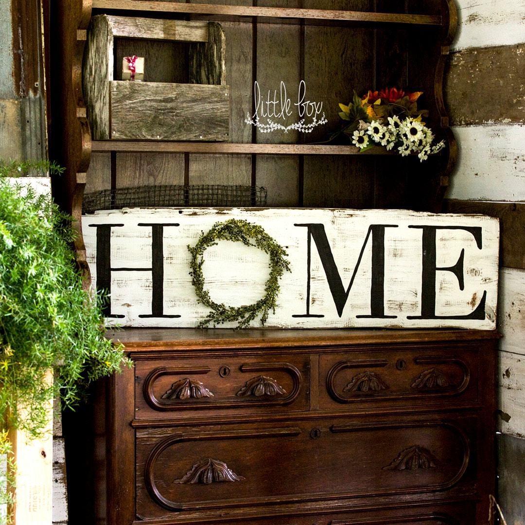 Farmhouse Decor, Rustic Home Decor, Home Wreath Sign, Home Sign ...