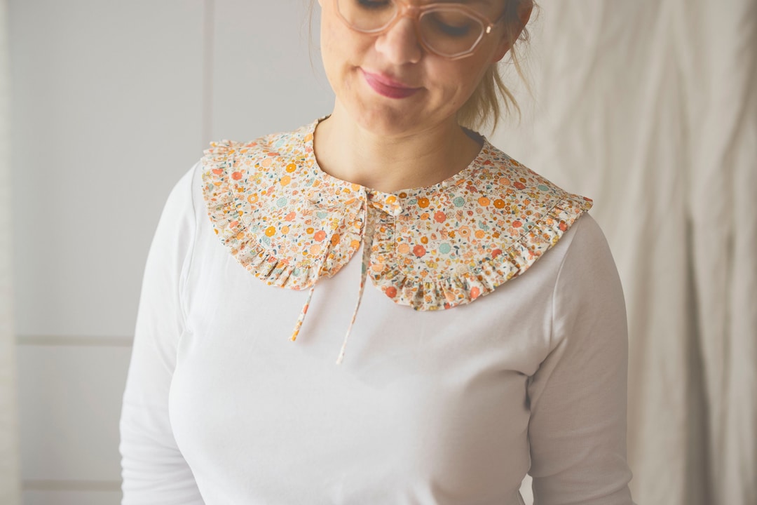 Cotton Peter Pan Collar With Ruffle Sweet Flowers - Etsy