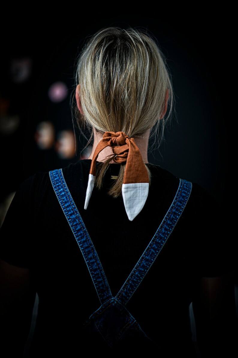 Linen Hair Scrunchie Fox Ponytail Holder | Etsy