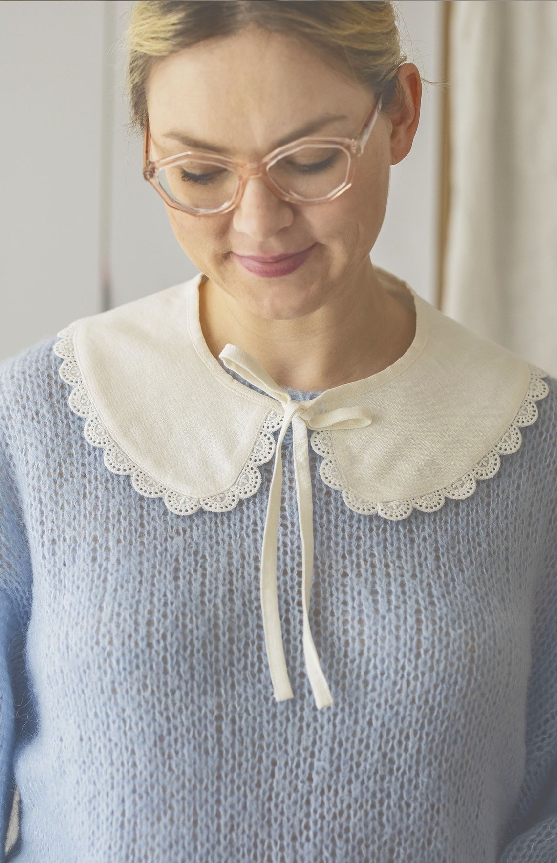Linen Peter Pan Collar Celia - Etsy