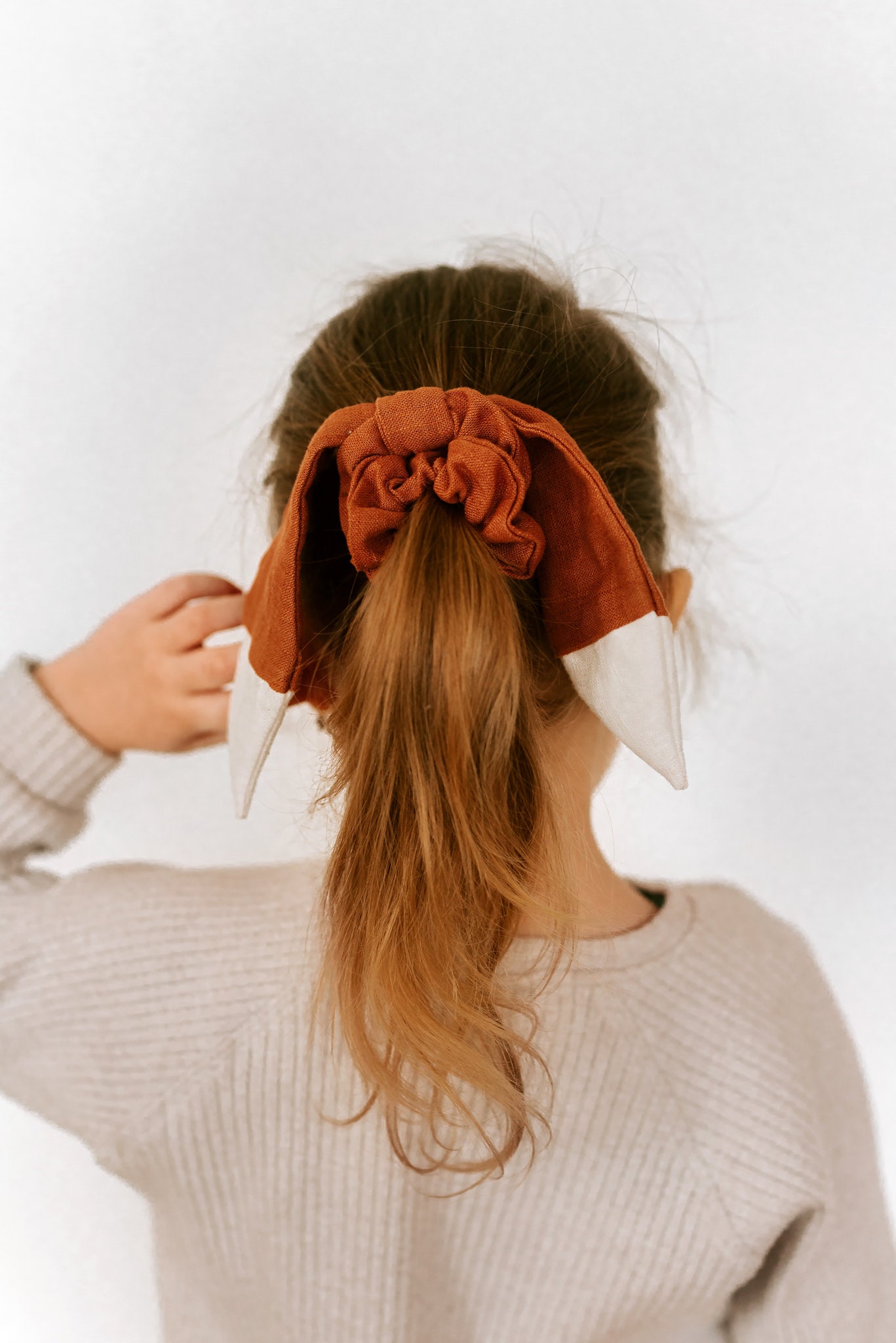 Linen Hair Scrunchie Fox Ponytail Holder - Etsy