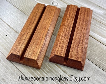 Oak Glass Display Stand Slimline Available in Multiple Quantities - Etsy