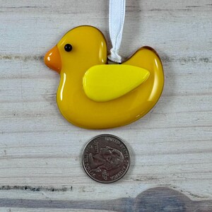 Fused Glass Yellow Duck Ornament: Handmade Nursery Decor - Etsy